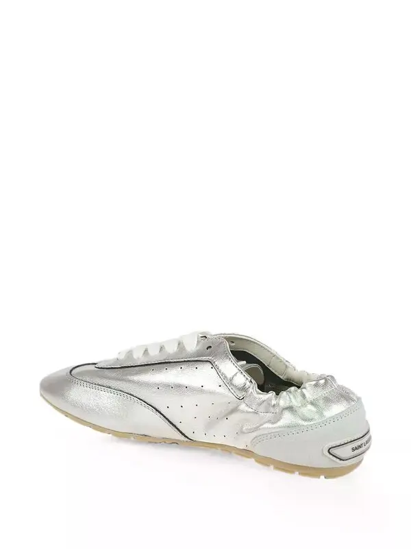 Saint Laurent Lewis Low-top Metallic Leather Sneakers