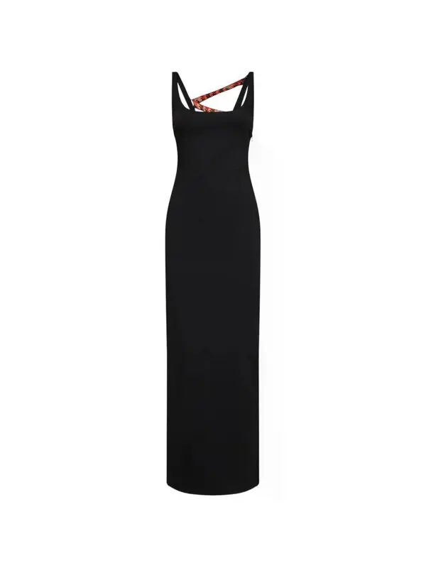 Emilio Pucci Printed-strap Open-back Maxi Dress - Black