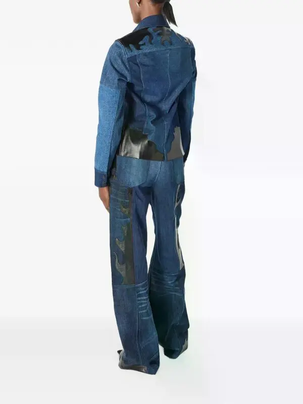 MARINE SERRE Patchwork Leather Jeans