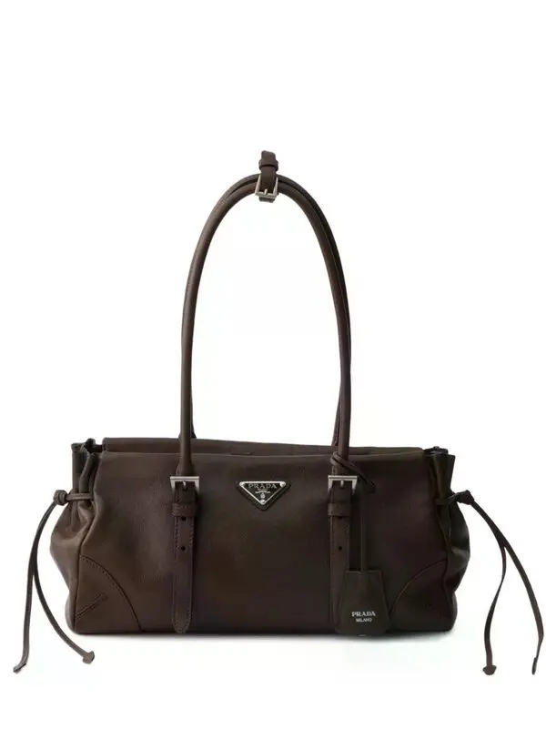 Prada Bonnie Medium Antiqued Leather Tote Bag - Brown
