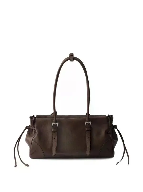 Prada Bonnie Medium Antiqued Leather Tote Bag - Brown