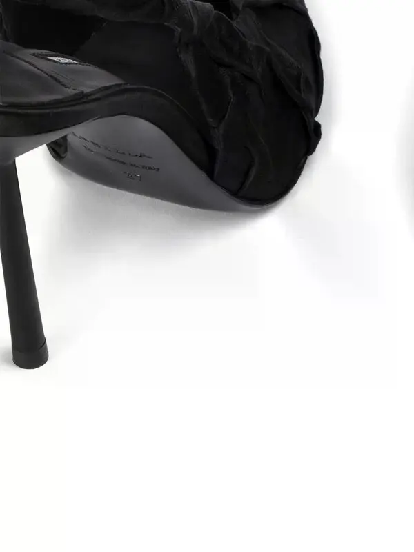 LE SILLA Ruched Satin Slingback Pumps - Black