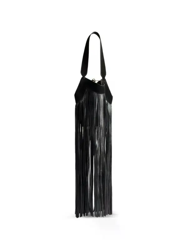 Khaite Nano Lotus Fringed Tote Bag - Black