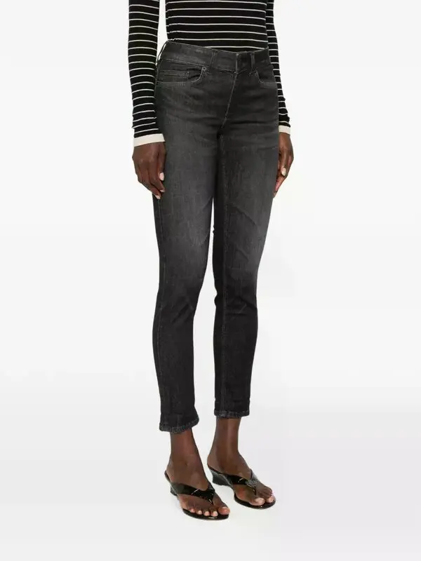DONDUP Slim Cut Faded Effect Jeans