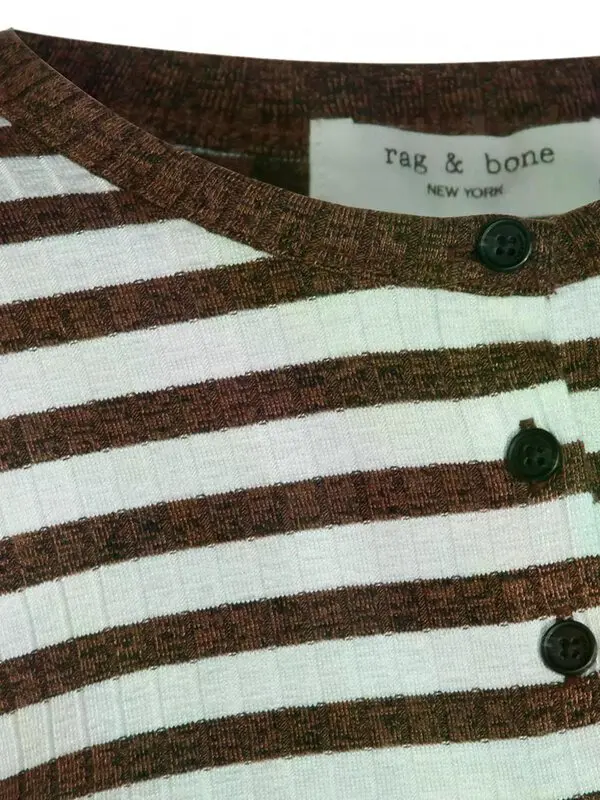 Rag & Bone Striped Ribbed Cardigan - Brown