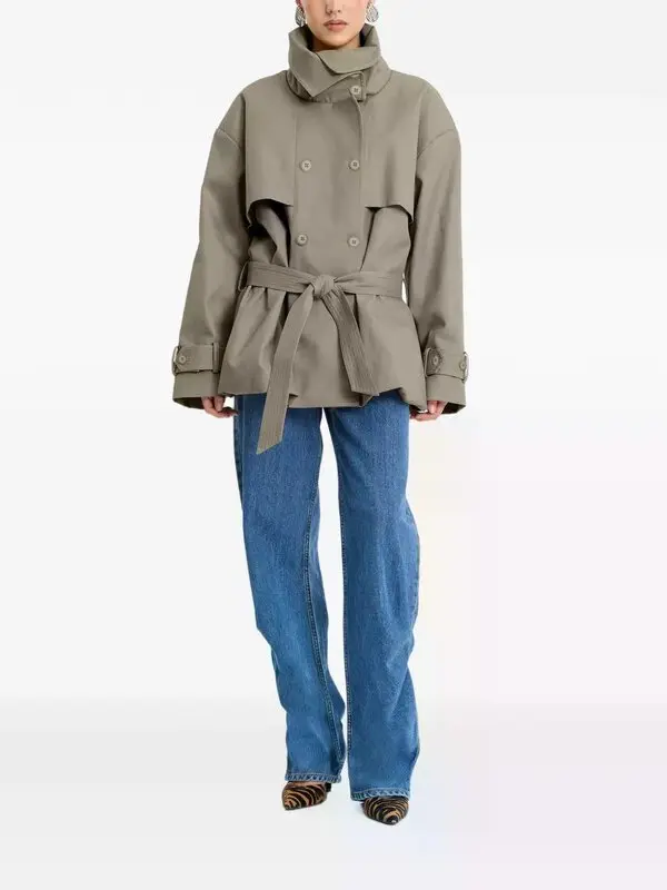 ROTATE BY BIRGER CHRISTENSEN Double-breasted Belted Trench Coat - Neutrals