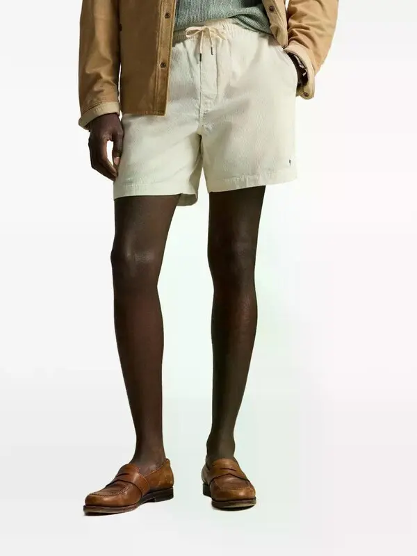 Polo Ralph Lauren Corduroy Logo Embroidered Shorts - Neutrals
