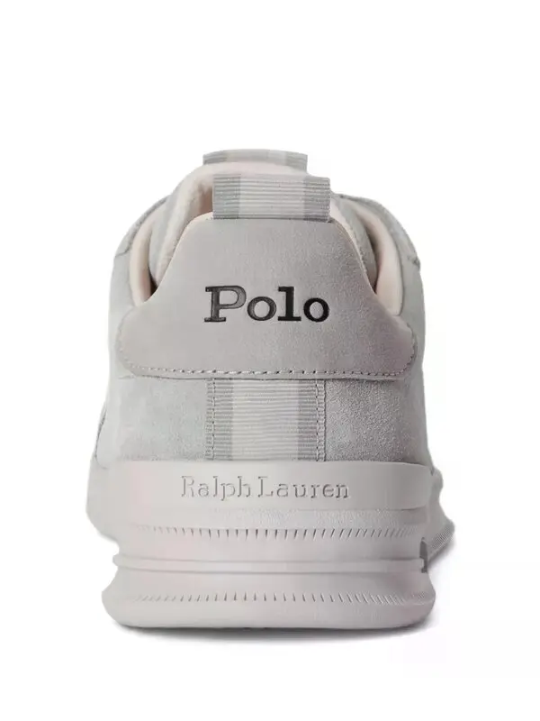 Polo Ralph Lauren Suede Logo Embroidered Sneakers - Grey
