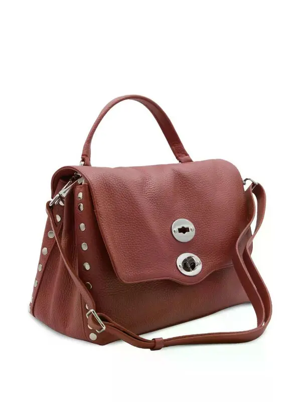 ZANELLATO Postina Studded Leather Shoulder Bag - Red