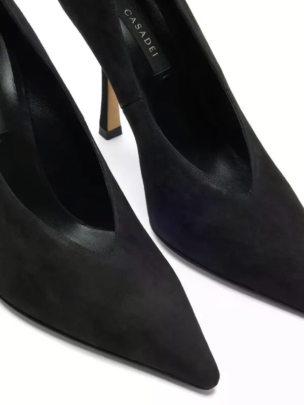 Casadei Nina Asymmetrical Suede Pointed-toe Pumps