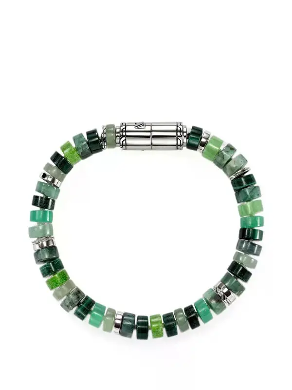 John Hardy Sterling Emerald Heishi Bracelet