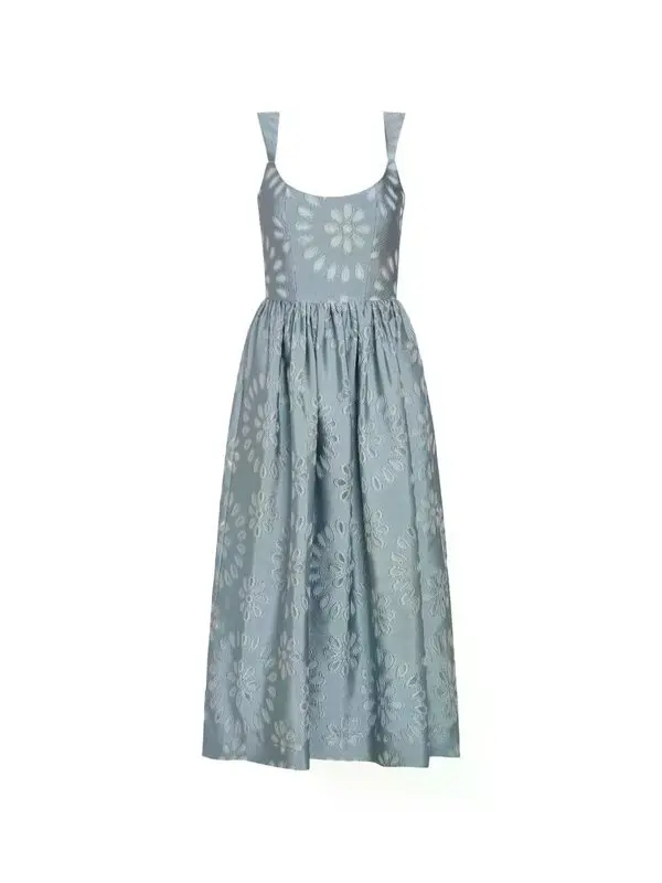 MARKARIAN Apple Floral-organza Corset Midi Dress