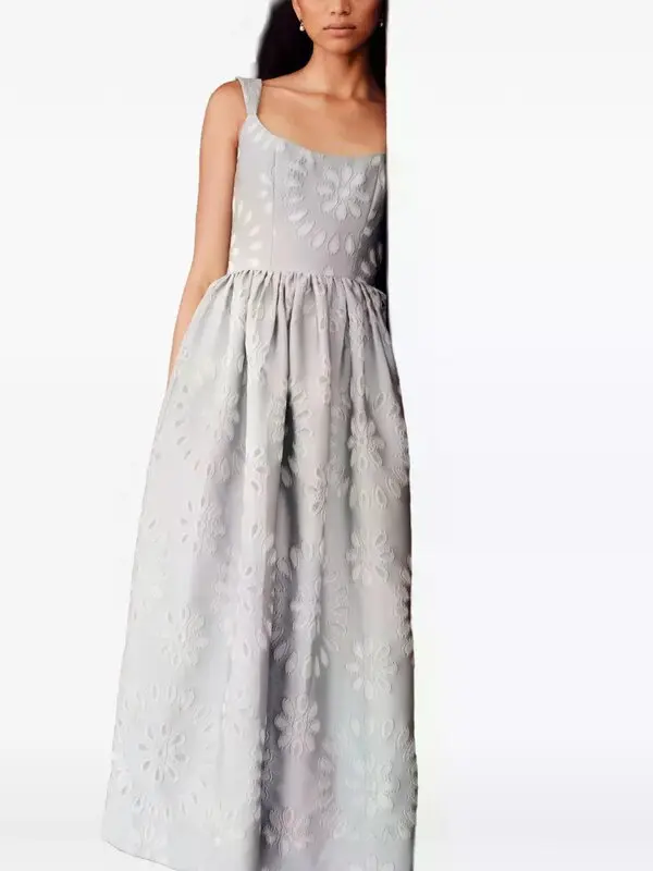 MARKARIAN Apple Floral-organza Corset Midi Dress