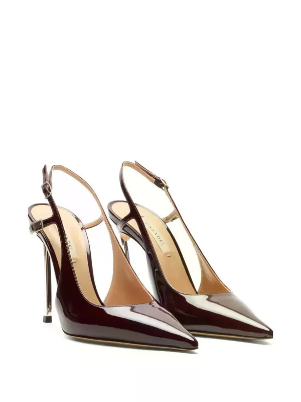Casadei Superblade Patent Leather Slingback Pumps - Red