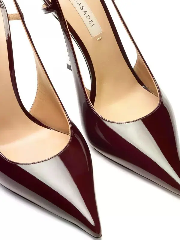 Casadei Superblade Patent Leather Slingback Pumps - Red