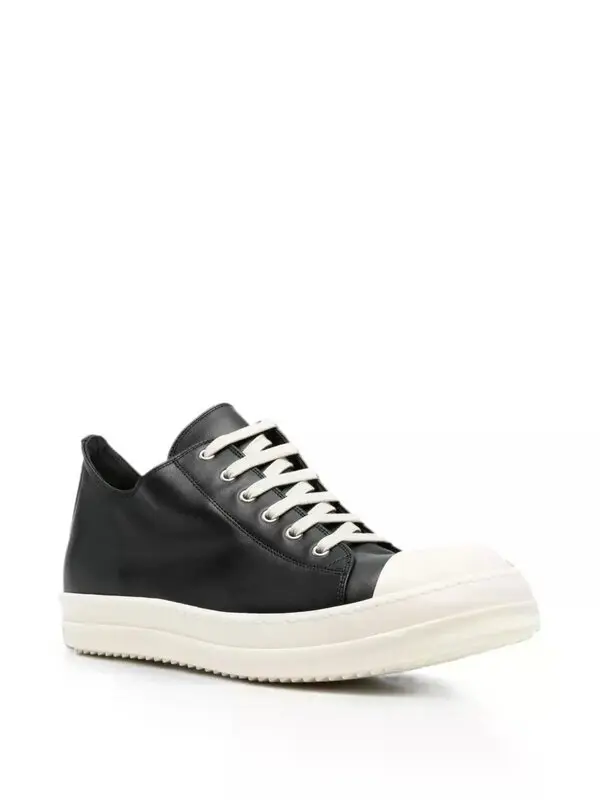Rick Owens Lace-up Leather Sneakers - Black