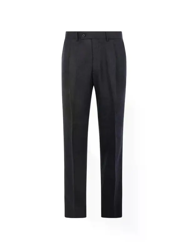 Caruso Dark Wool Felt Tailored Trousers