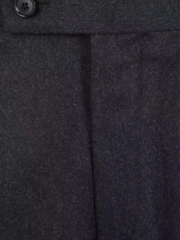 Caruso Dark Wool Felt Tailored Trousers