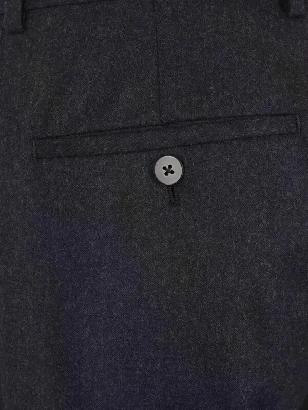 Caruso Dark Wool Felt Tailored Trousers
