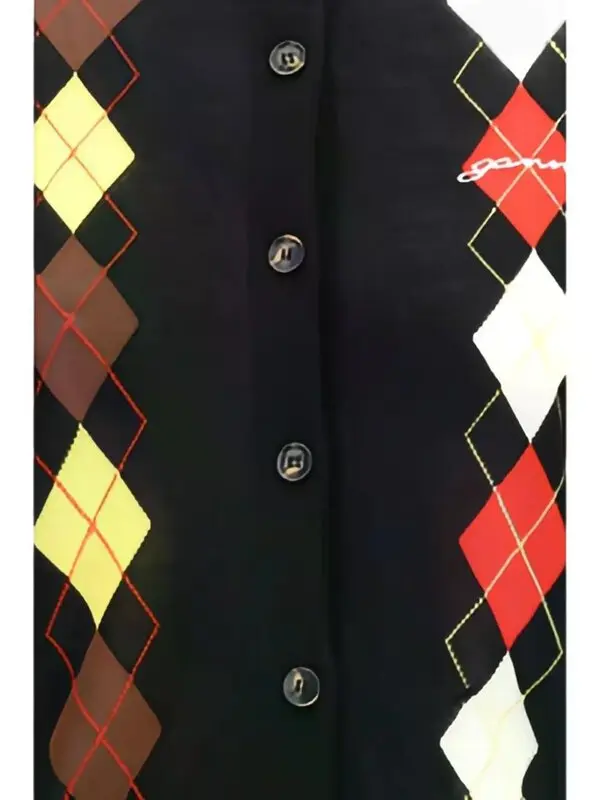 GANNI Diamond-pattern Cardigan