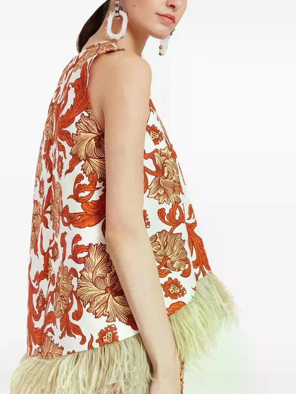 La DoubleJ La Scala Feather Detail Top