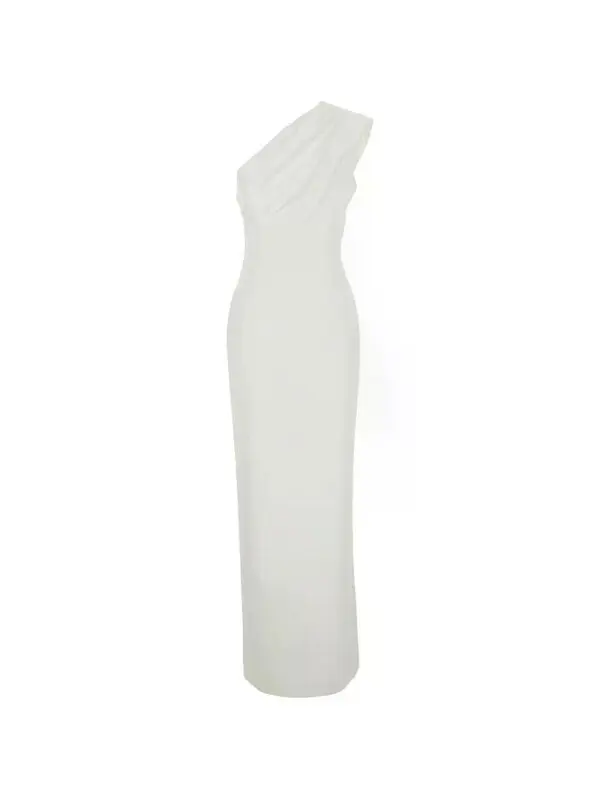Solace London Gracie One-shoulder Draped Maxi Dress - Neutrals