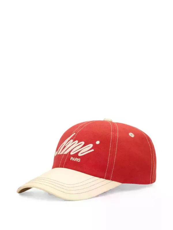 AMI Paris Embroidered Cotton Cap