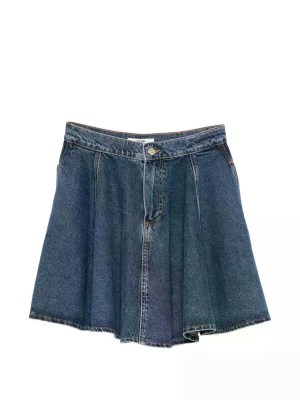 Maje Flared Mini Denim Skirt