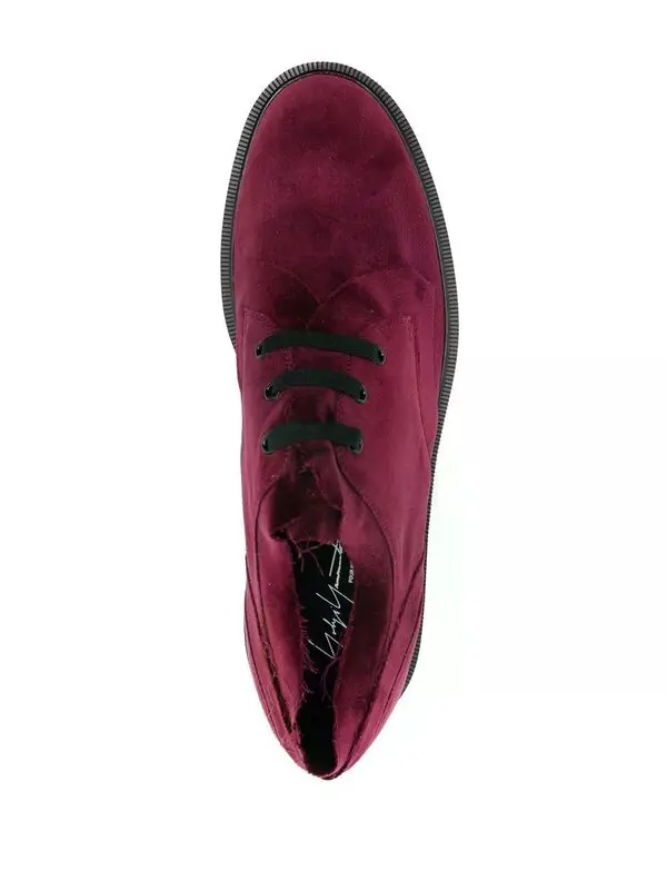 Yohji Yamamoto Velvet Lace-up Derby Shoes