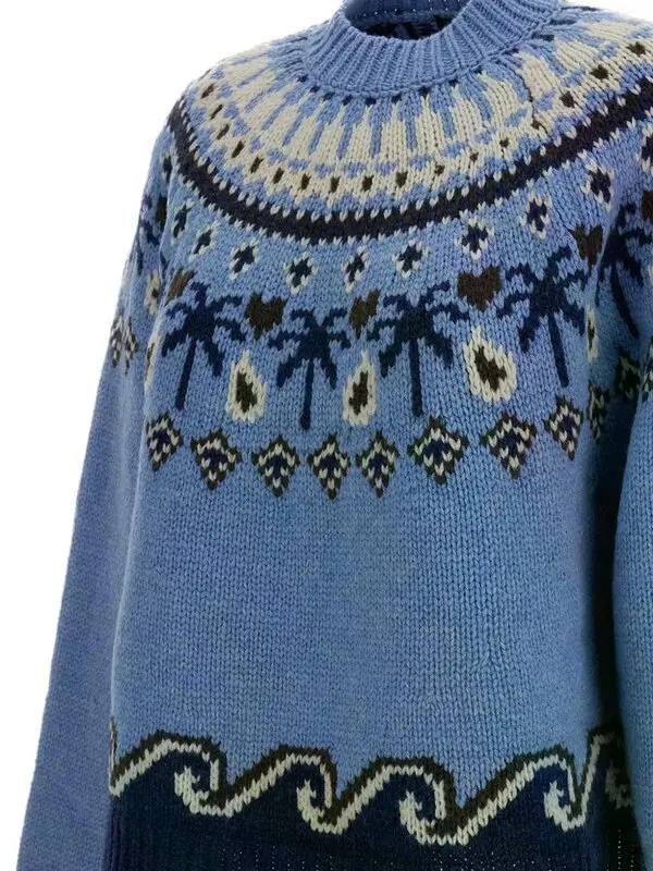 Alanui Jacquard Knit Sweater - Blue