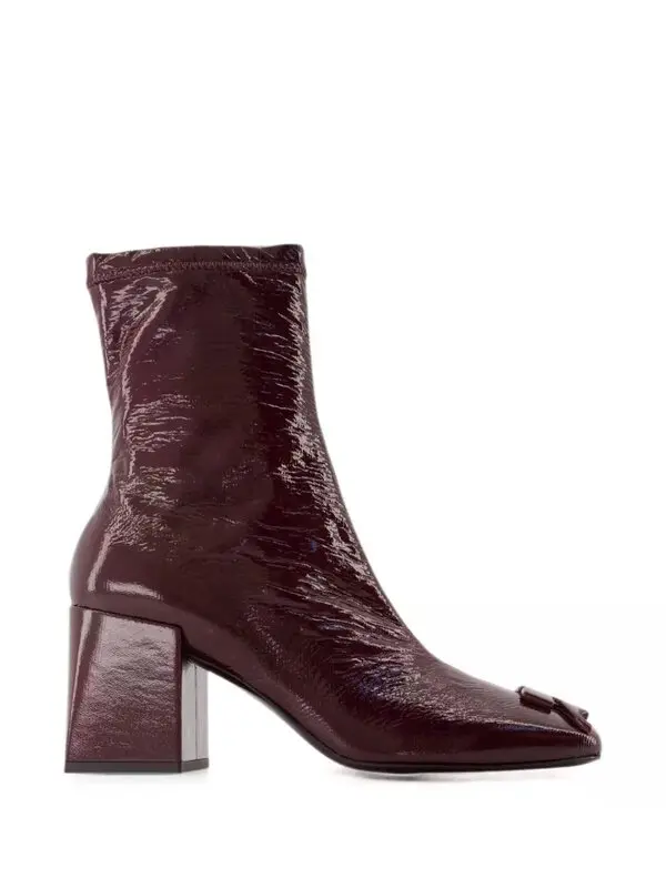 COURREGES Logo Plaque Ankle Boots - Red