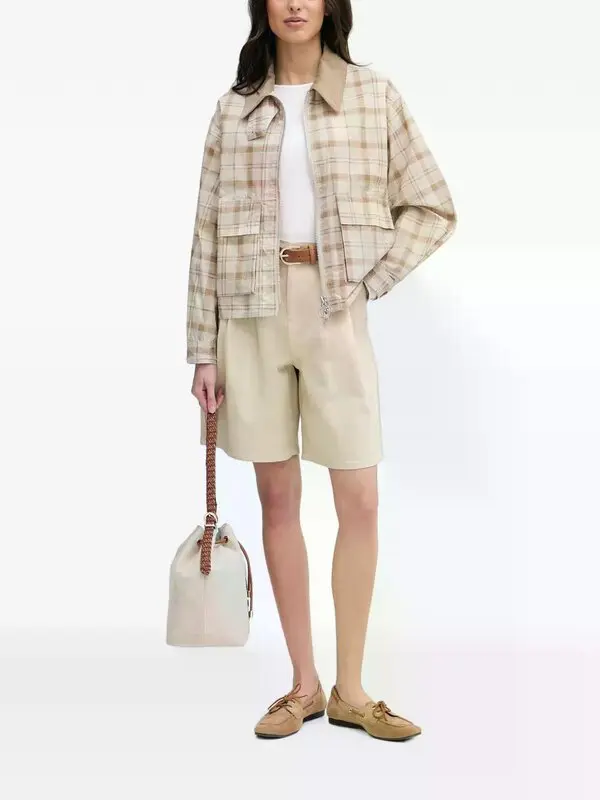 Barbour Myshall Cropped Checked Jacket - Neutrals