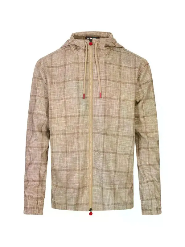 Kiton Check Zip-up Jacket