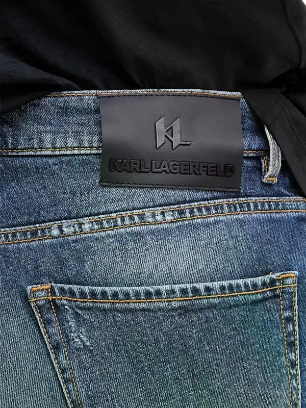 Karl Lagerfeld Distressed Logo Patch Jeans