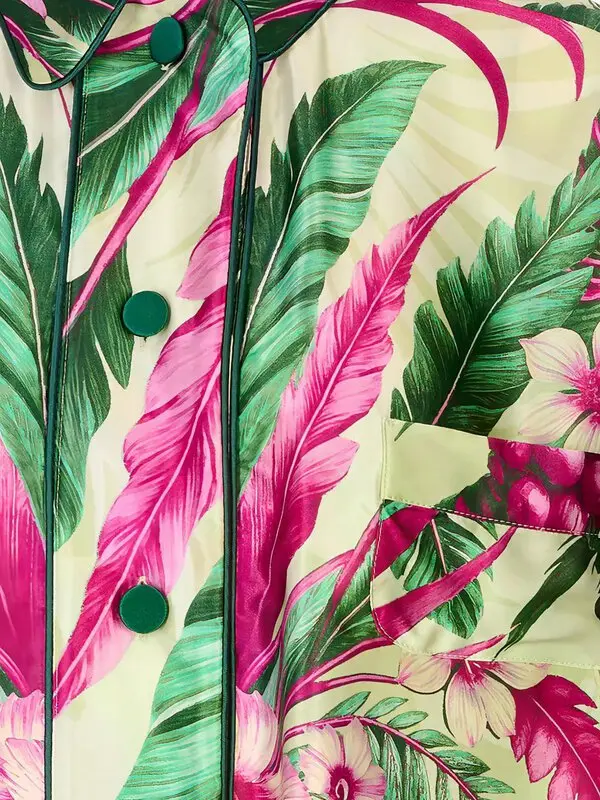 F.R.S FOR RESTLESS SLEEPERS Tropical Print Silk Shirt
