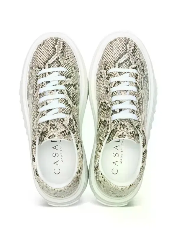 Casadei Nexus Basilisco Python-print Leather Sneakers