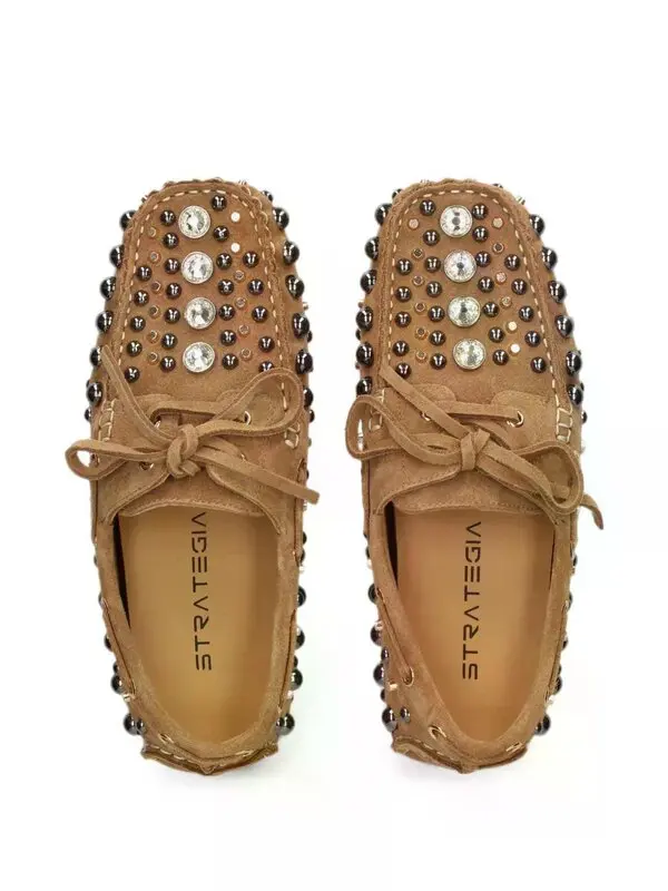 STRATEGIA SHOES Strategia Santorini Stud-embellished Leather Loafers