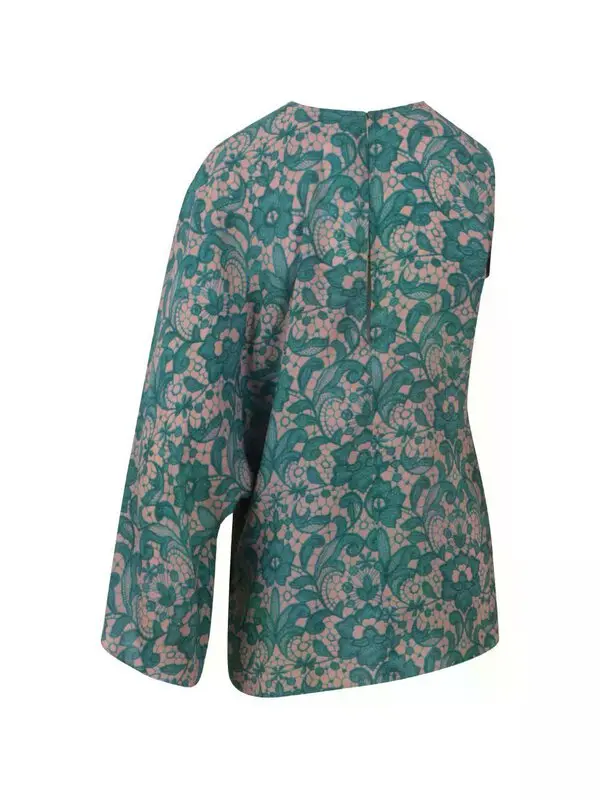 GIANLUCA CAPANNOLO Lace-print One-shoulder Top