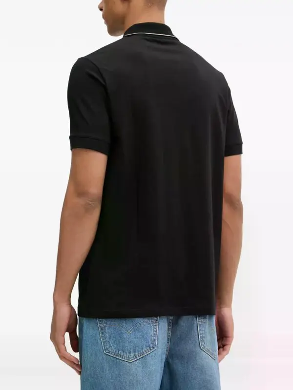 Karl Lagerfeld Zip-fastening Logo-embroidered Polo Shirt