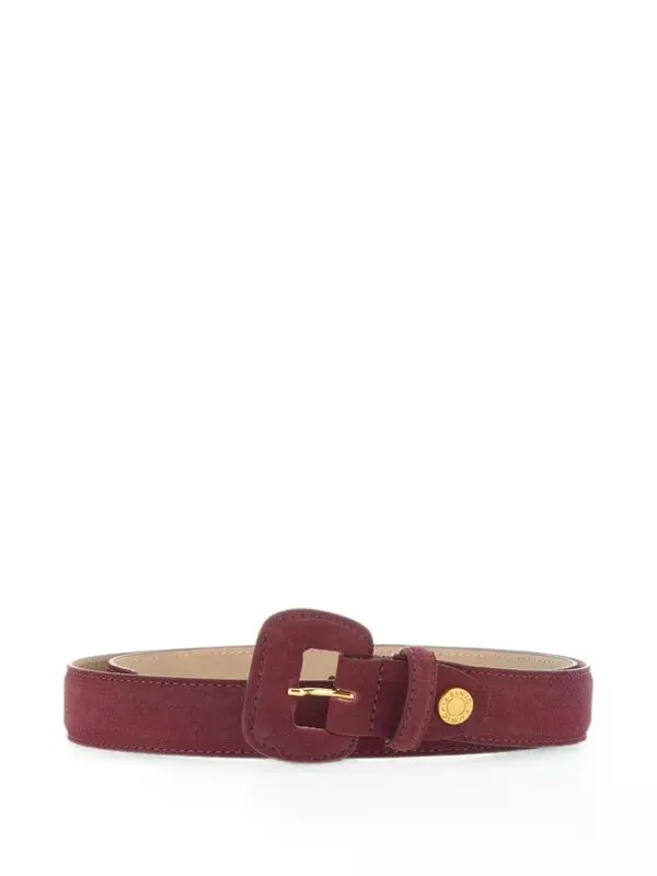GIANNI CHIARINI Suede Buckle Belt - Red
