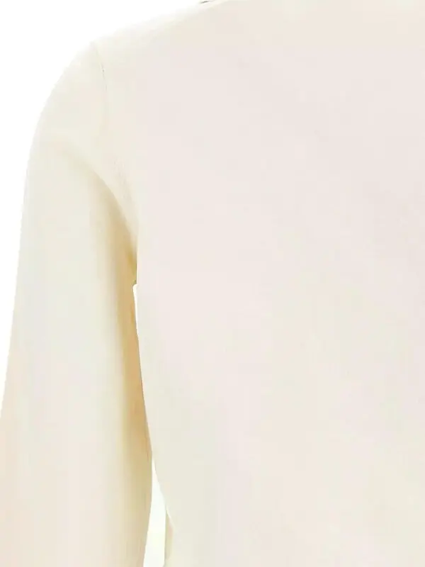 KANGRA V-neck Blouse With Slit Cuffs - Neutrals