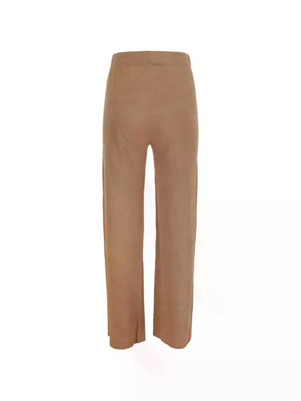 KANGRA Linen Knit Palazzo Trousers - Brown