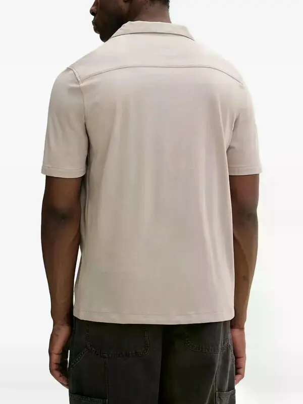 ALLSAINTS Hudson Embroidered-logo Short-sleeve Shirt - Neutrals