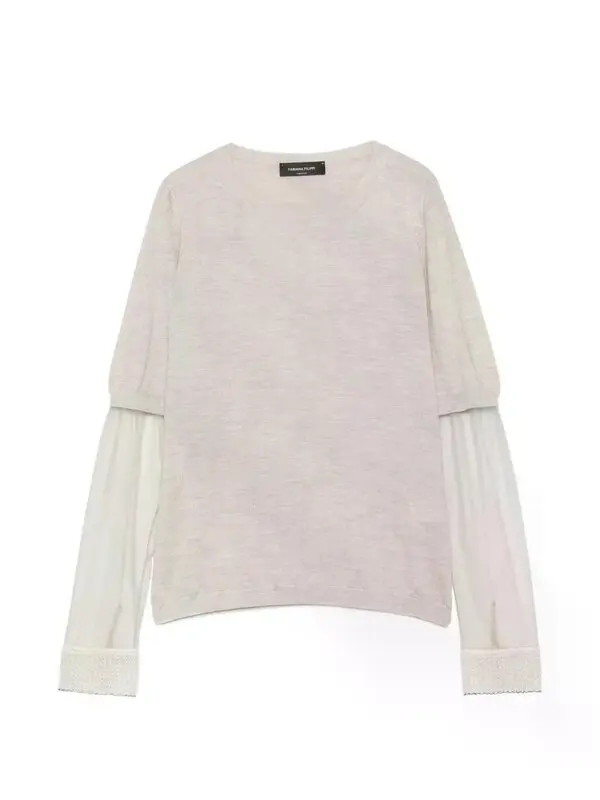 Fabiana Filippi Sheer Panel Long Sleeve Top