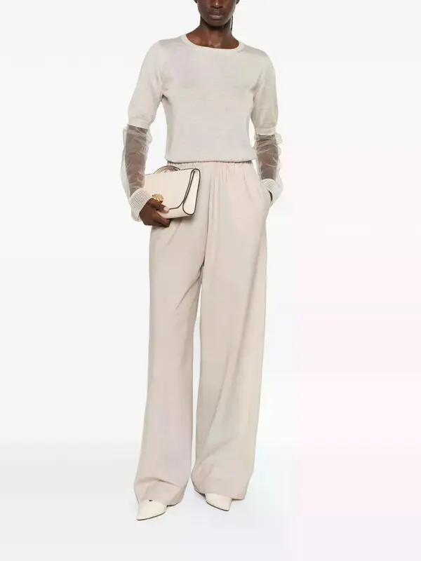 Fabiana Filippi Sheer Panel Long Sleeve Top