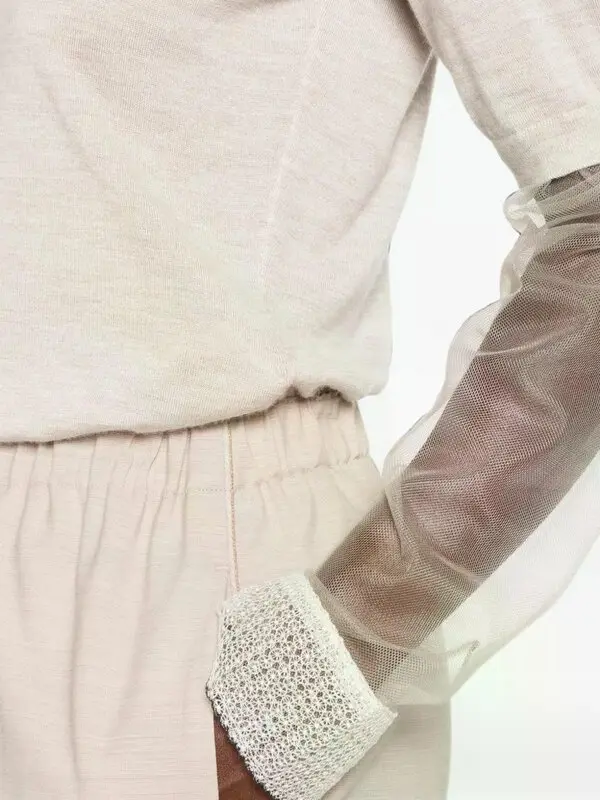 Fabiana Filippi Sheer Panel Long Sleeve Top