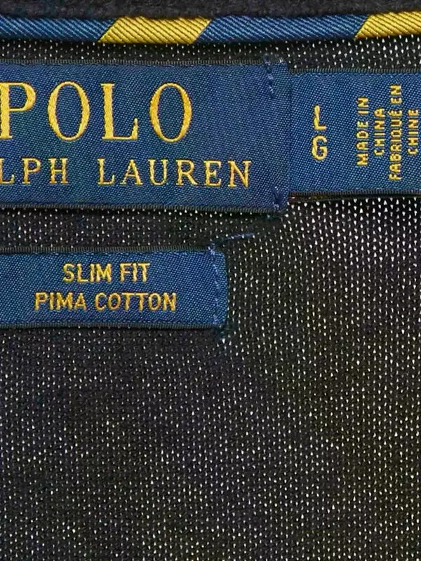 Polo Ralph Lauren Navy Cotton V-neck Sweater