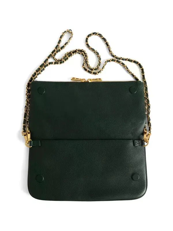 Zadig&Voltaire Rock Grained Leather Clutch Bag - Green