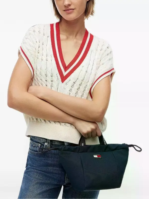 Tommy Hilfiger Logo Patch Drawstring Shoulder Bag - Blue