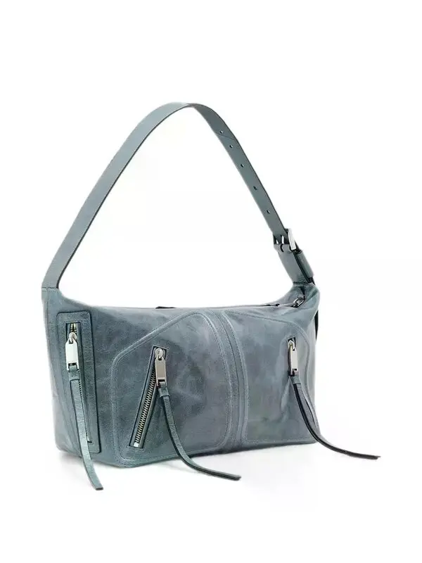 ALLSAINTS Jean Rey Multi-zip Leather Shoulder Bag - Blue